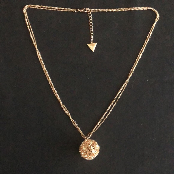 Guess | Jewelry | Guess Flower Ball Pendant Rose Gold Tone Necklace ...